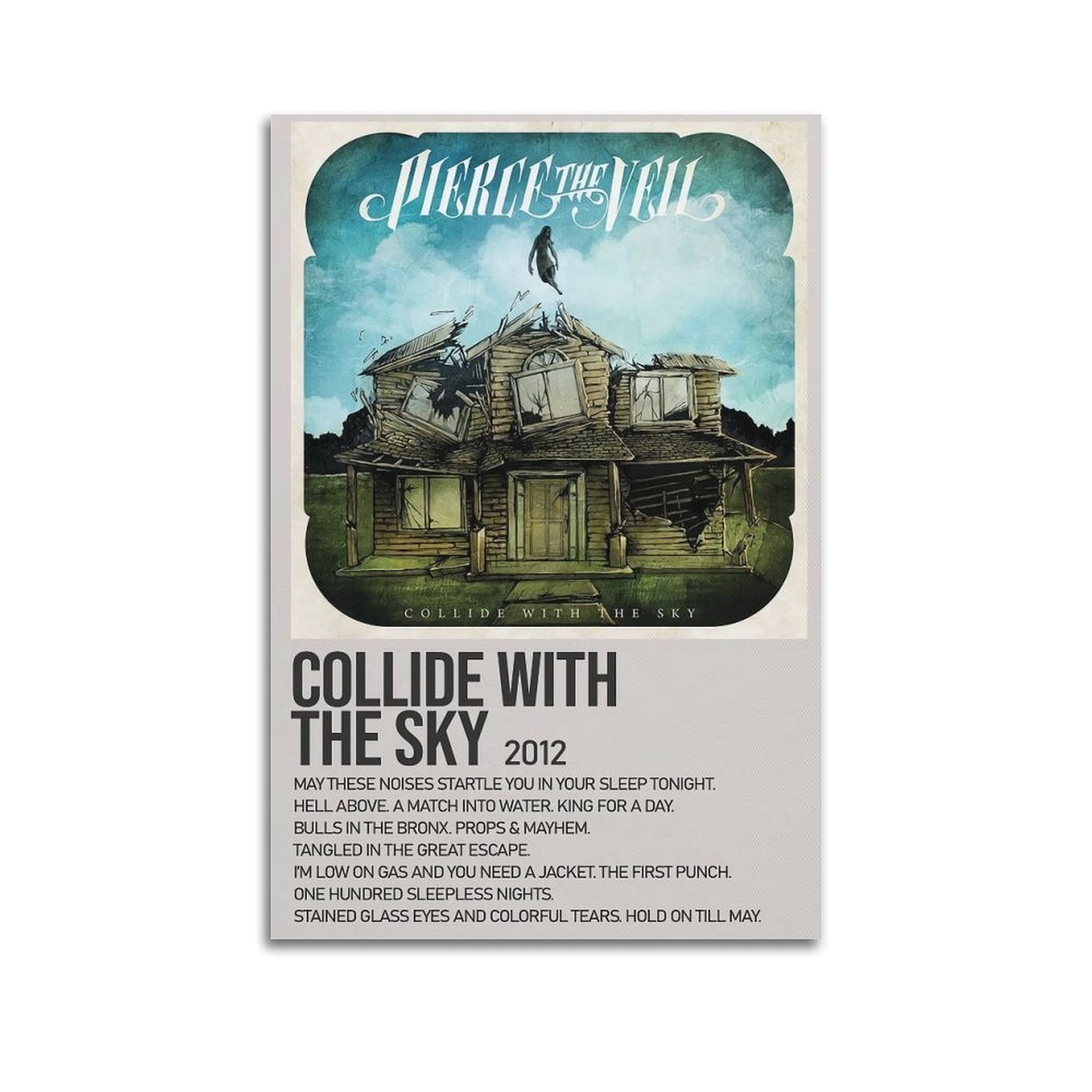 Collide with The Sky Poster Wall Art Canvas Aesthetic Music And Movies ...