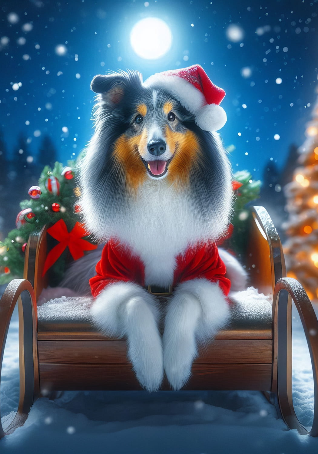 Collie Blue Merle - Best of Breed DCR Christmas Garden Flag 12" x 17 ...