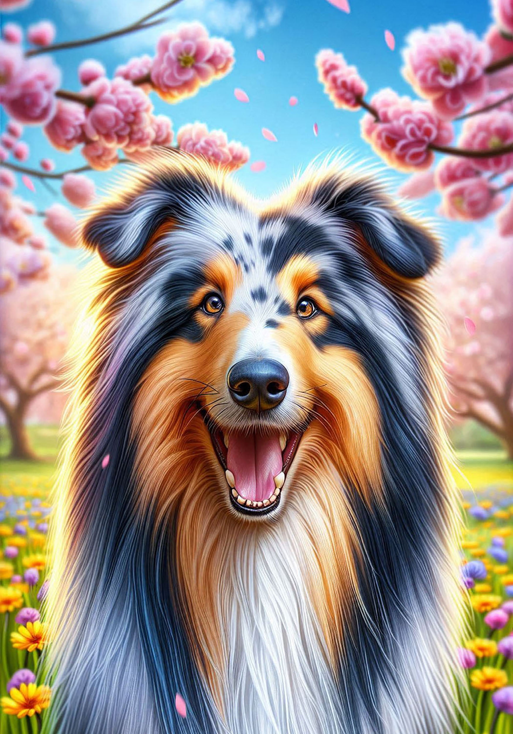 Collie Blue Merle - Best of Breed DCR Spring II Outdoor House Flag ...