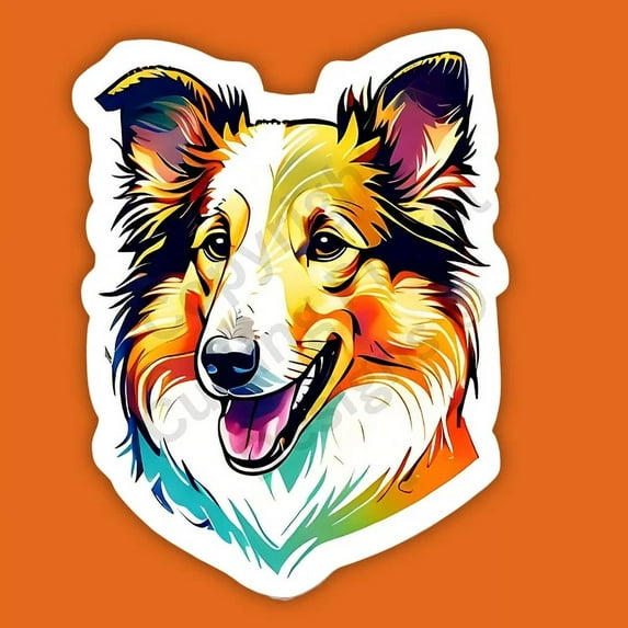 Collie Dog Breed Cute Adorable Sticker Phone Decal Water Bottle ...