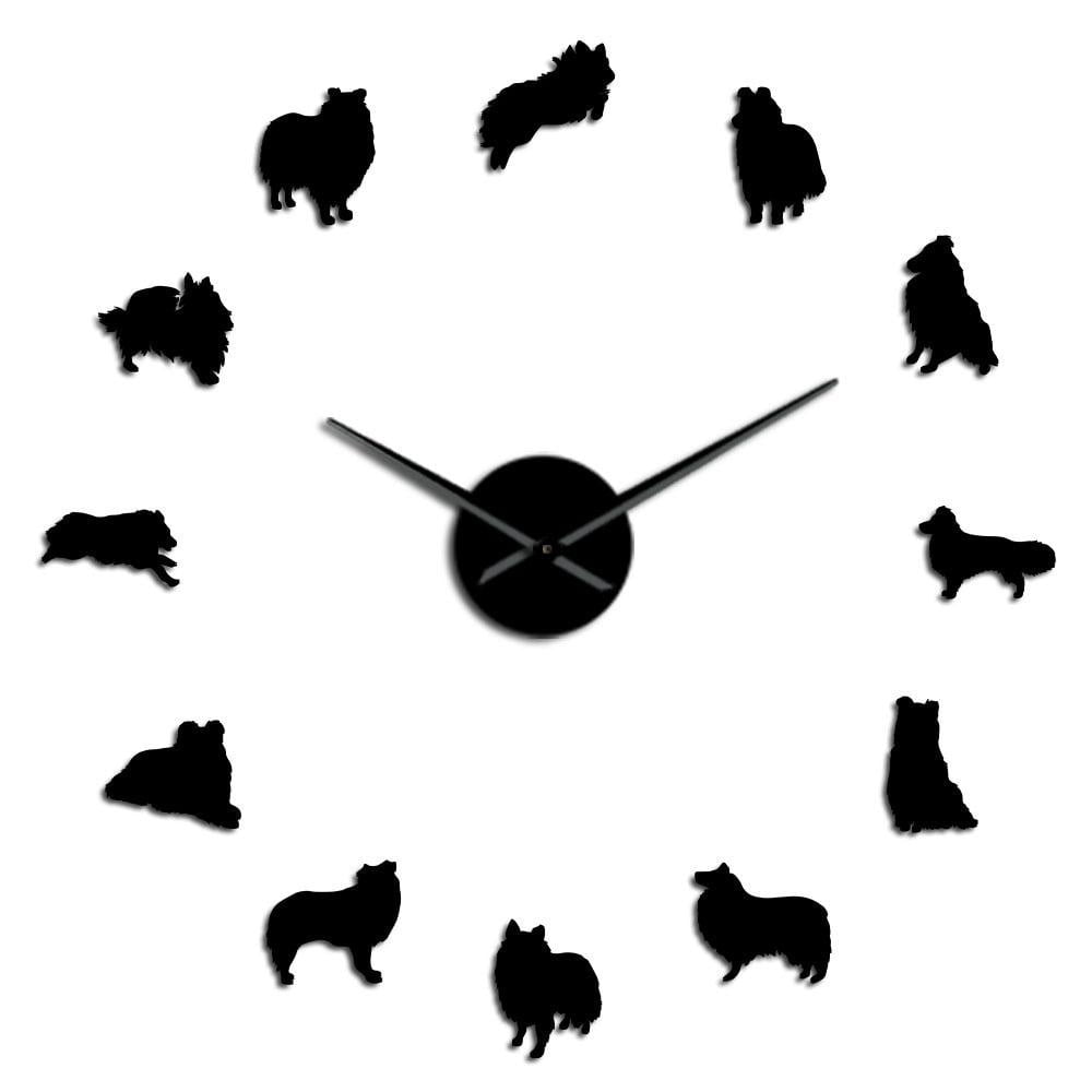 Collie Dog Breed Wall Art DIY Giant Wall Clock Silent Quartz Wall Clock ...
