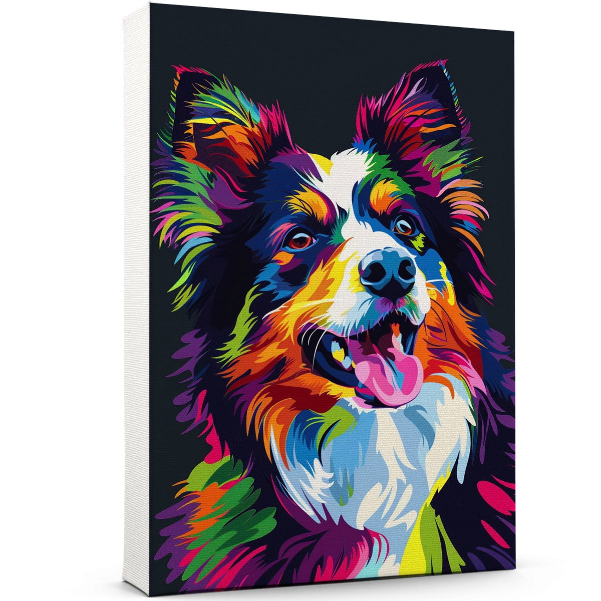 Collie Dog Canvas Wall Art Poster Prints Colorful Pop Animal Art Wall ...