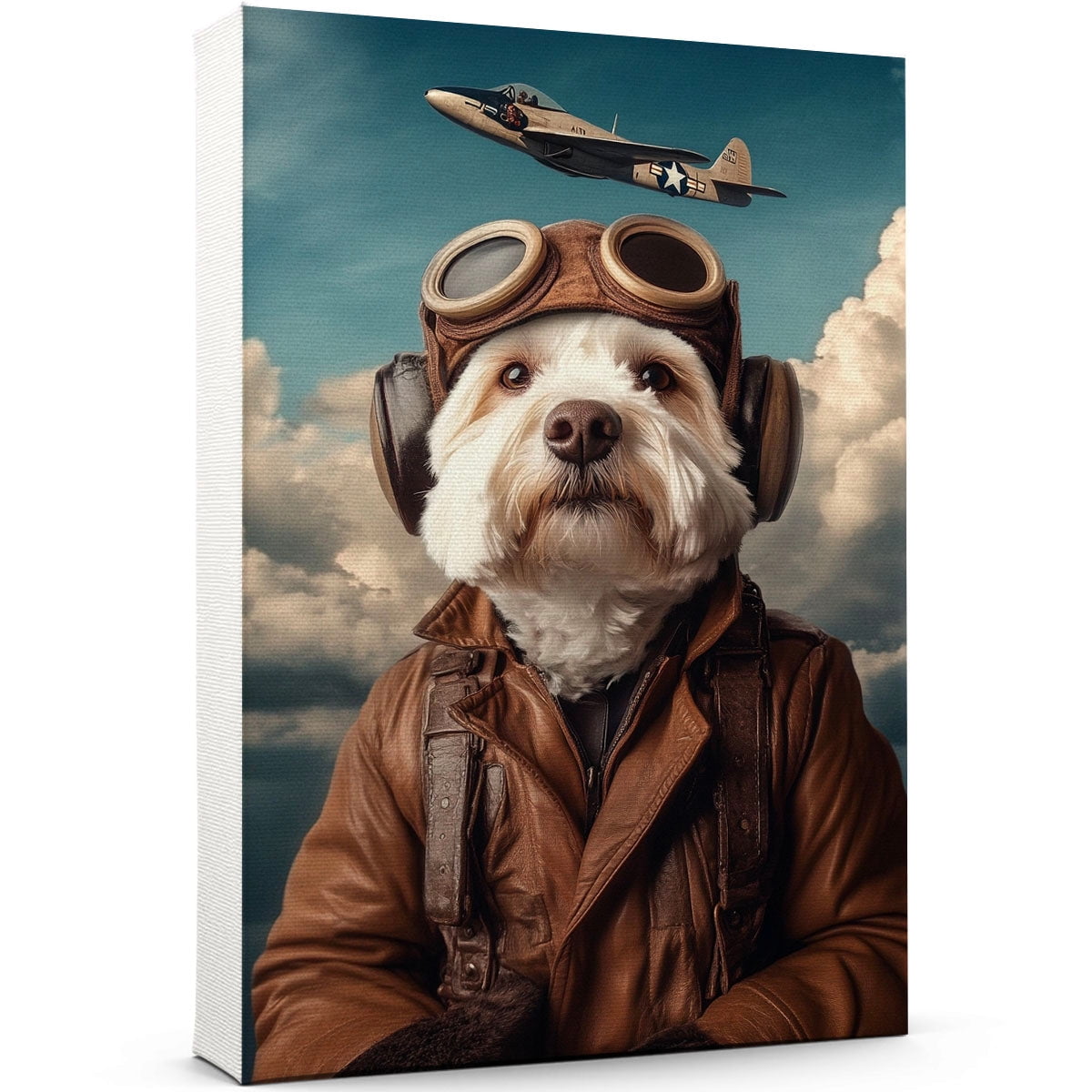 Collie Dog Pilot Wall Art, Pet Art, Funny Dog Poster 8x12in, Pilot Pet ...