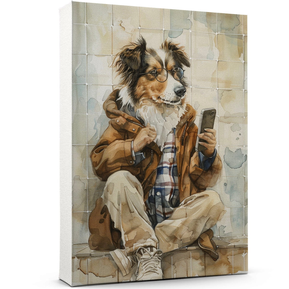 Collie Dog Poster Print Bathroom Decor - Collie Dog Canvas Wall Art For ...