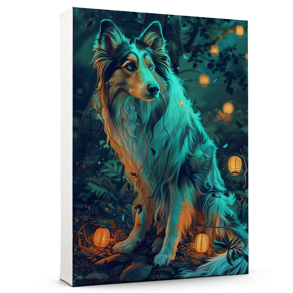 Collie Dog Poster Unframe Wall Art & Decor , Collie Dog Canvas Frame ...