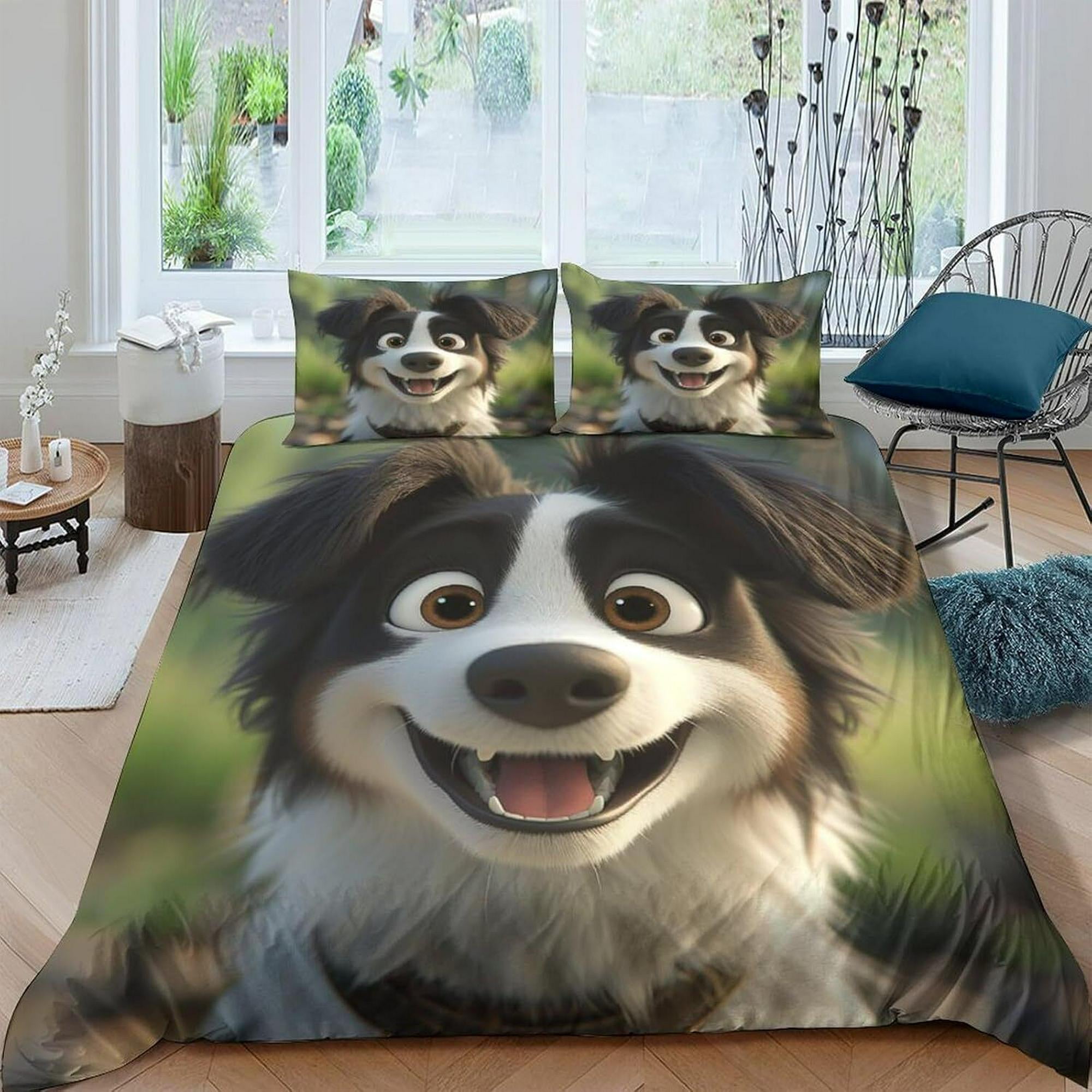 Collie Duvet Cover 3D Printed Bedding pet Dog Quilt Cover Soft ...