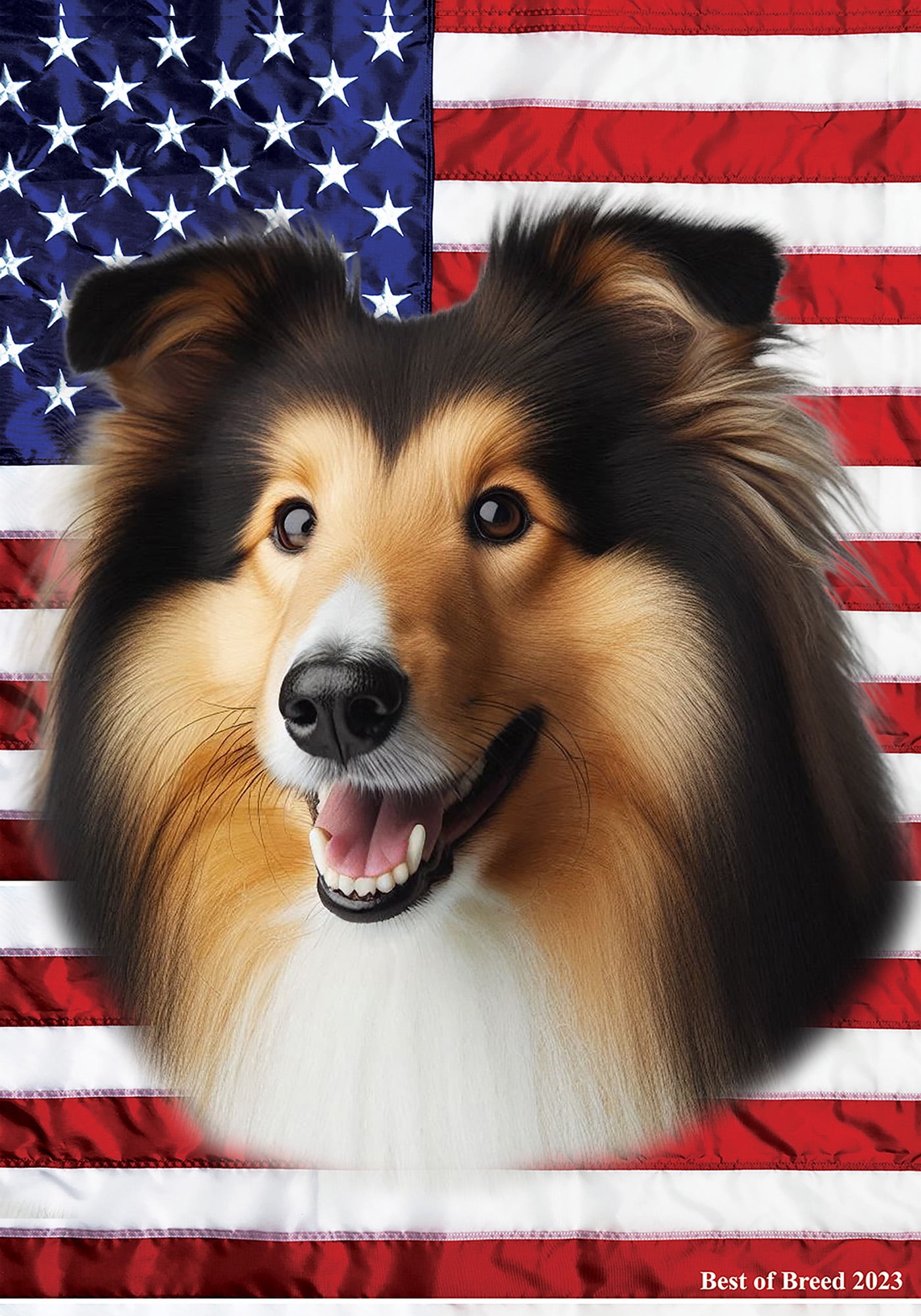 Collie Sable - Best of Breed All-American Patriotic III Garden Flags ...
