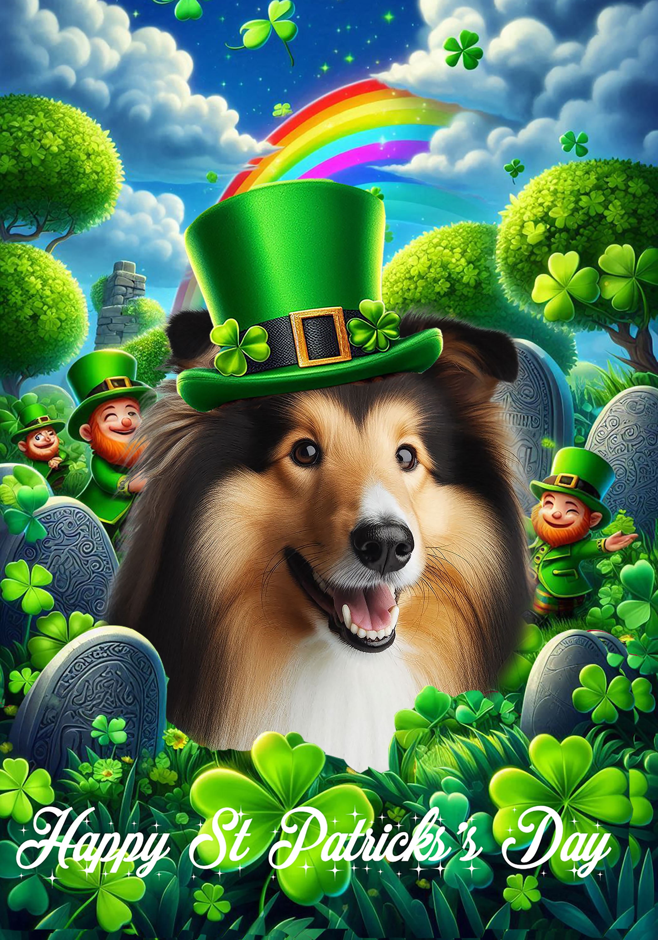 Collie Sable - Best of Breed Saint Patricks Day Outdoor Garden Flag 12 ...