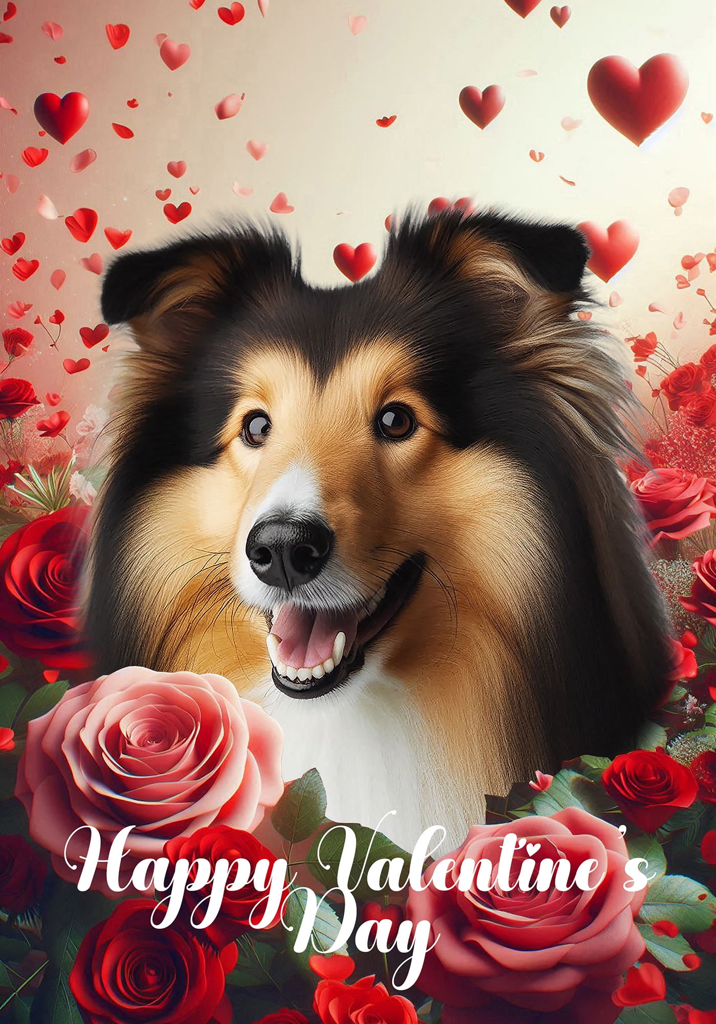 Collie Sable - Best of Breed Valentines Day Outdoor Garden Flag 12" x ...