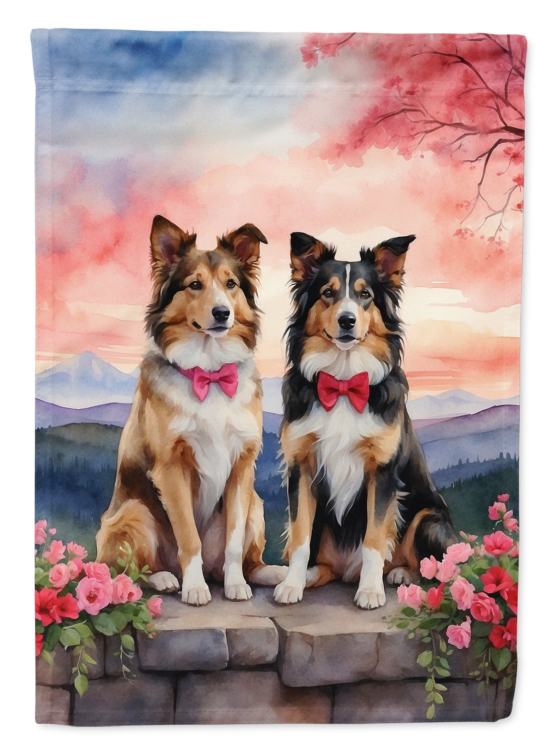 Collie Two Hearts House Flag - Walmart Business Supplies