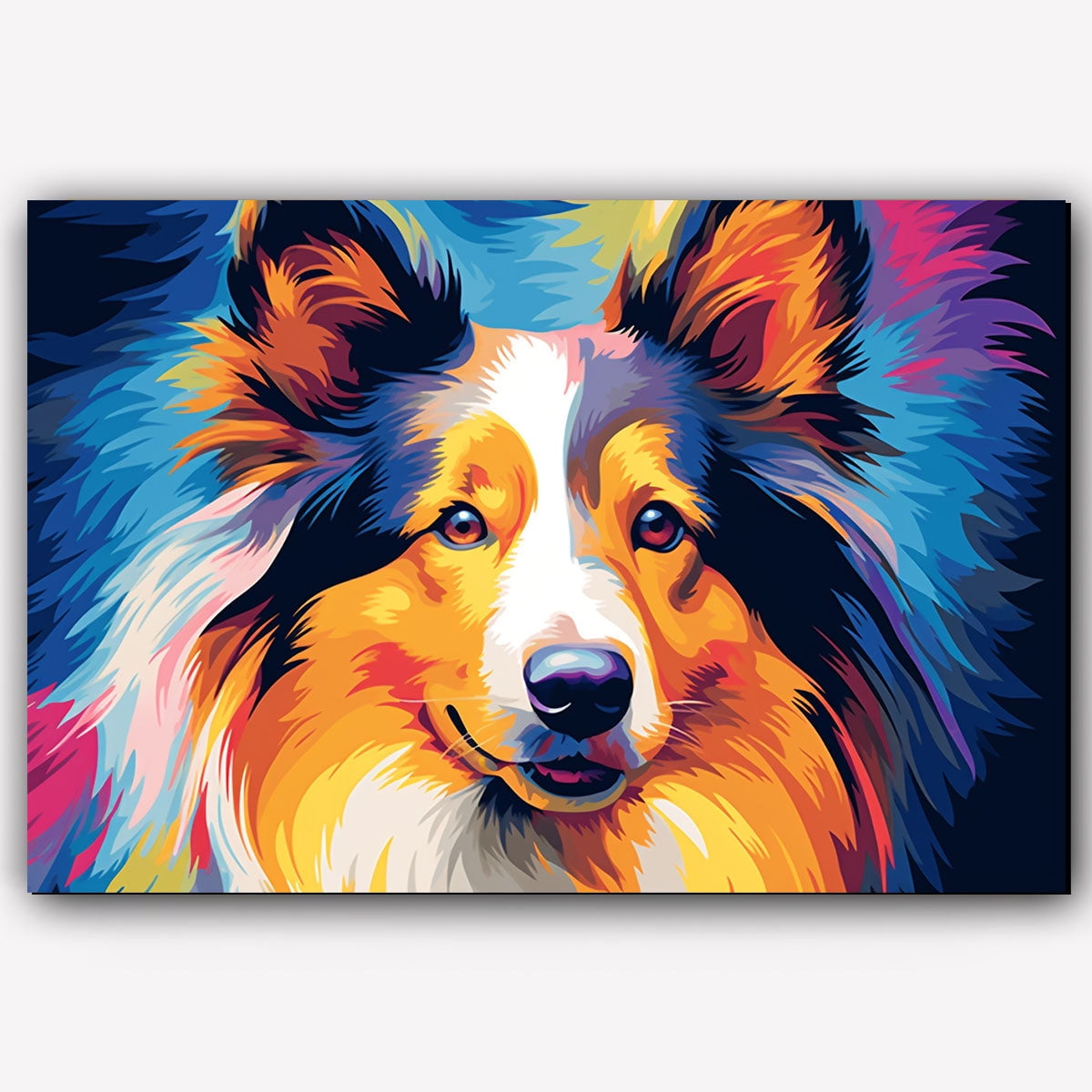 Collie Watercolor Dog Art Print Canvas, Wall art Painting Decor, Puppy ...