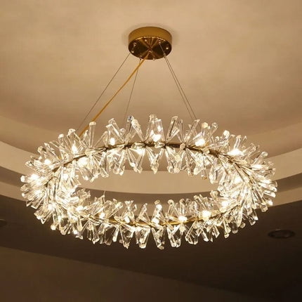 Collin Modern Flower Crystal Chandelier LED Flush Mount Ceiling Light ...