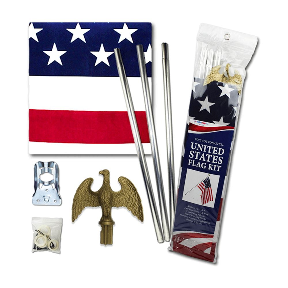Collins Flags - 3 x 5 Outdoor Steel Pole Flag Set - US Flag - Walmart.com