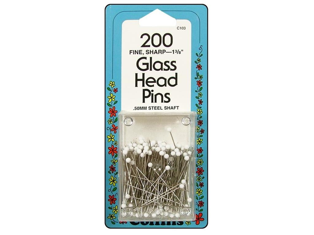 Collins Glass Head Pins 1 3/8" 200pc - Walmart.com