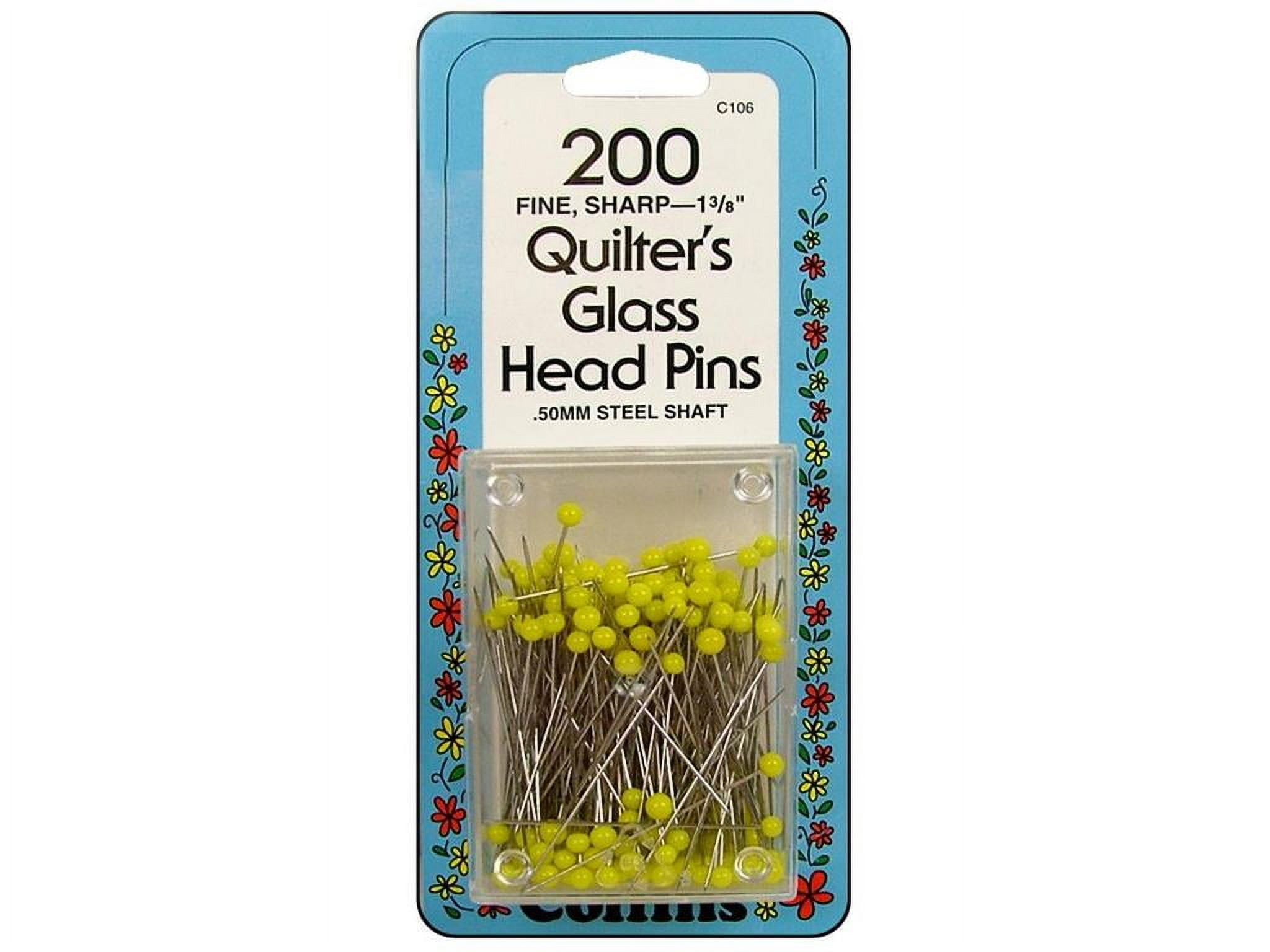 Collins Glass Head Pins 1 3/8" Yellow Head 200pc - Walmart.com