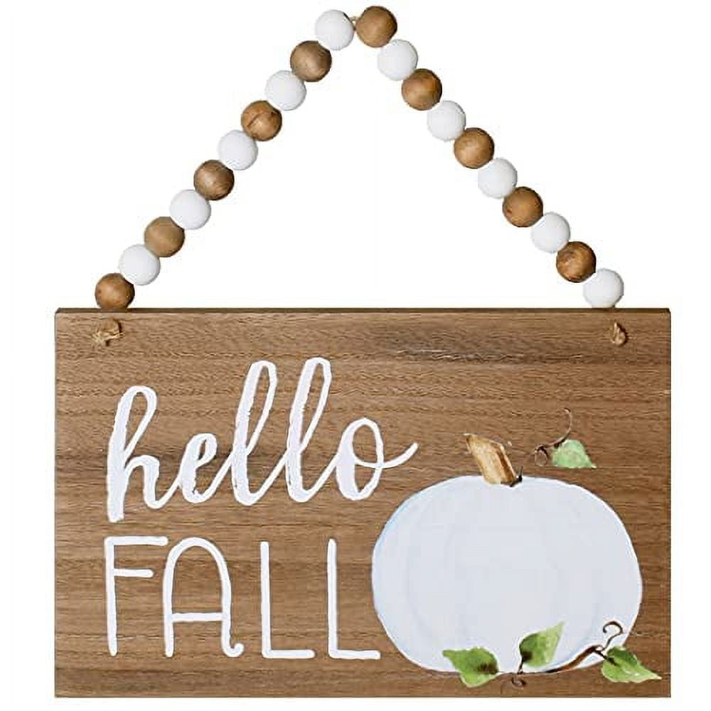 Collins Painting Hello Fall Wood Sign with Wood Bead Hanger, 9 ...