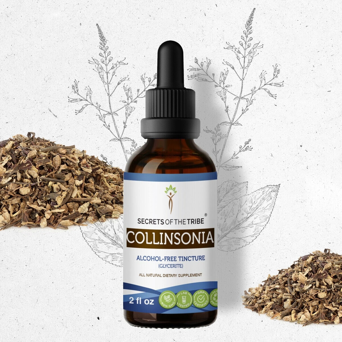 Secrets Of The Tribe Collinsonia Tincture Dietary Supplement, Natural ...