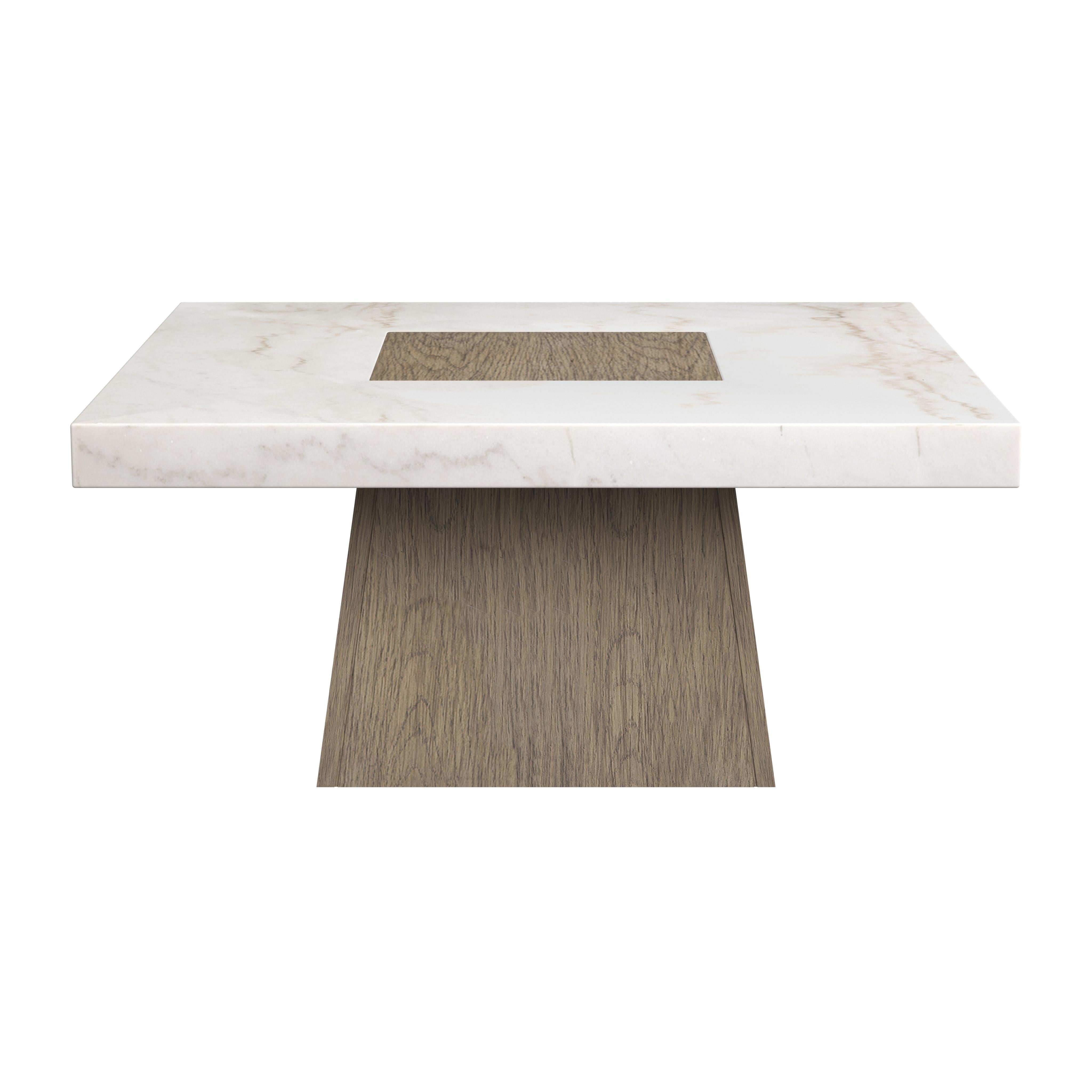 Collinston Cocktail Table in White Marble - Walmart.com