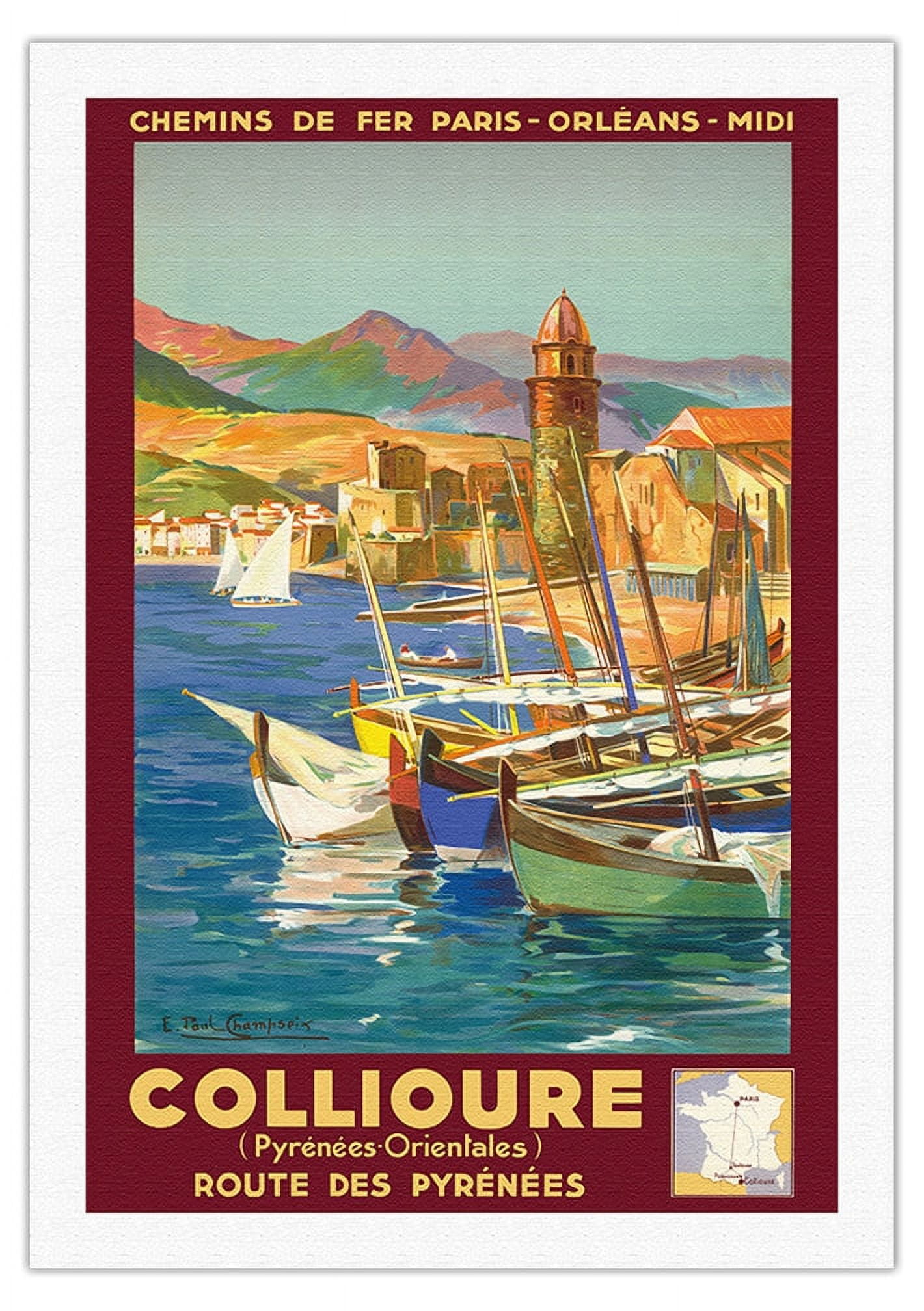 Collioure France - Eastern Pyrenees - Railways Paris-Orleans-Midi ...