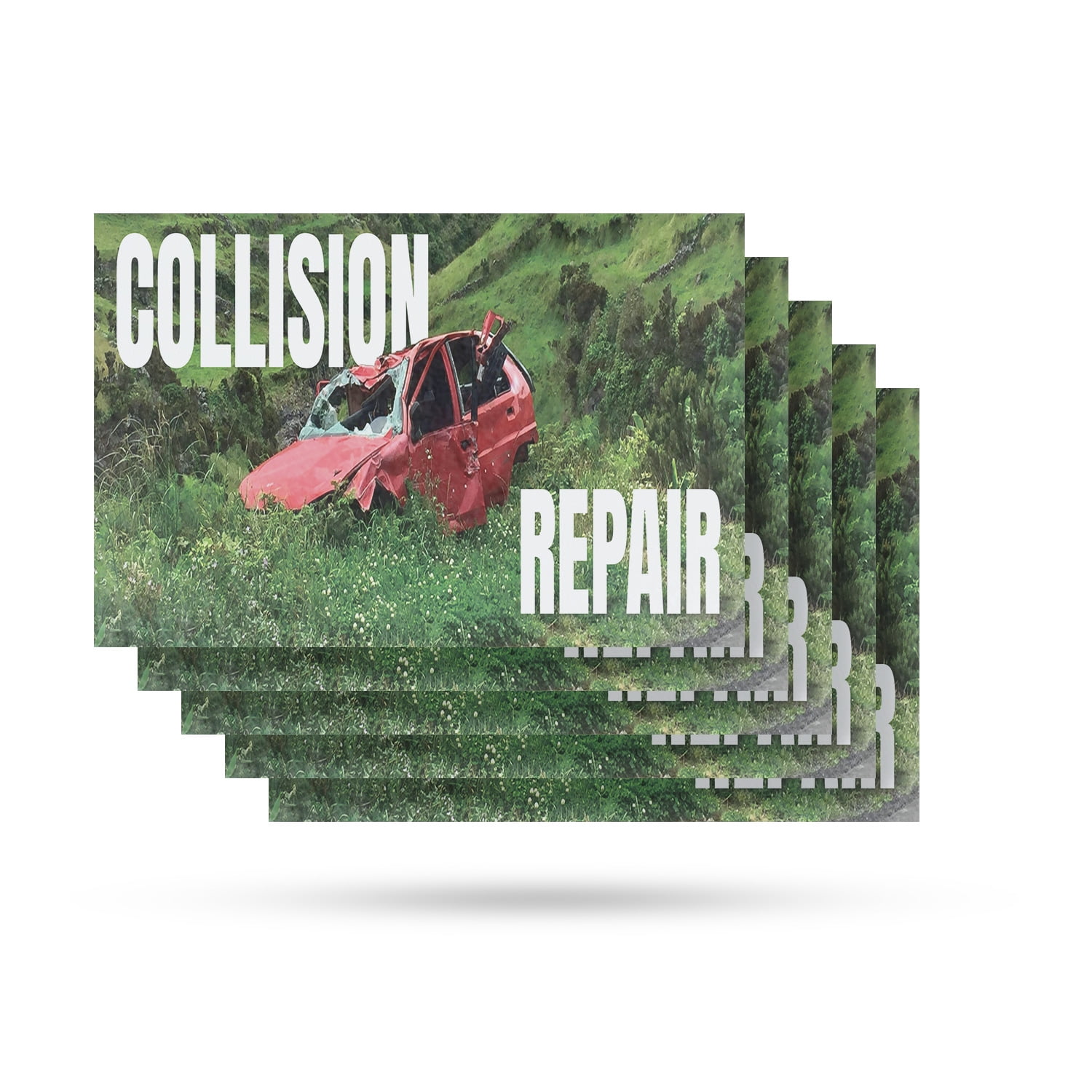 Collision Repair Vinyl Decal 5 Pack of 18 Inch x 24 Inch Weatherproof ...