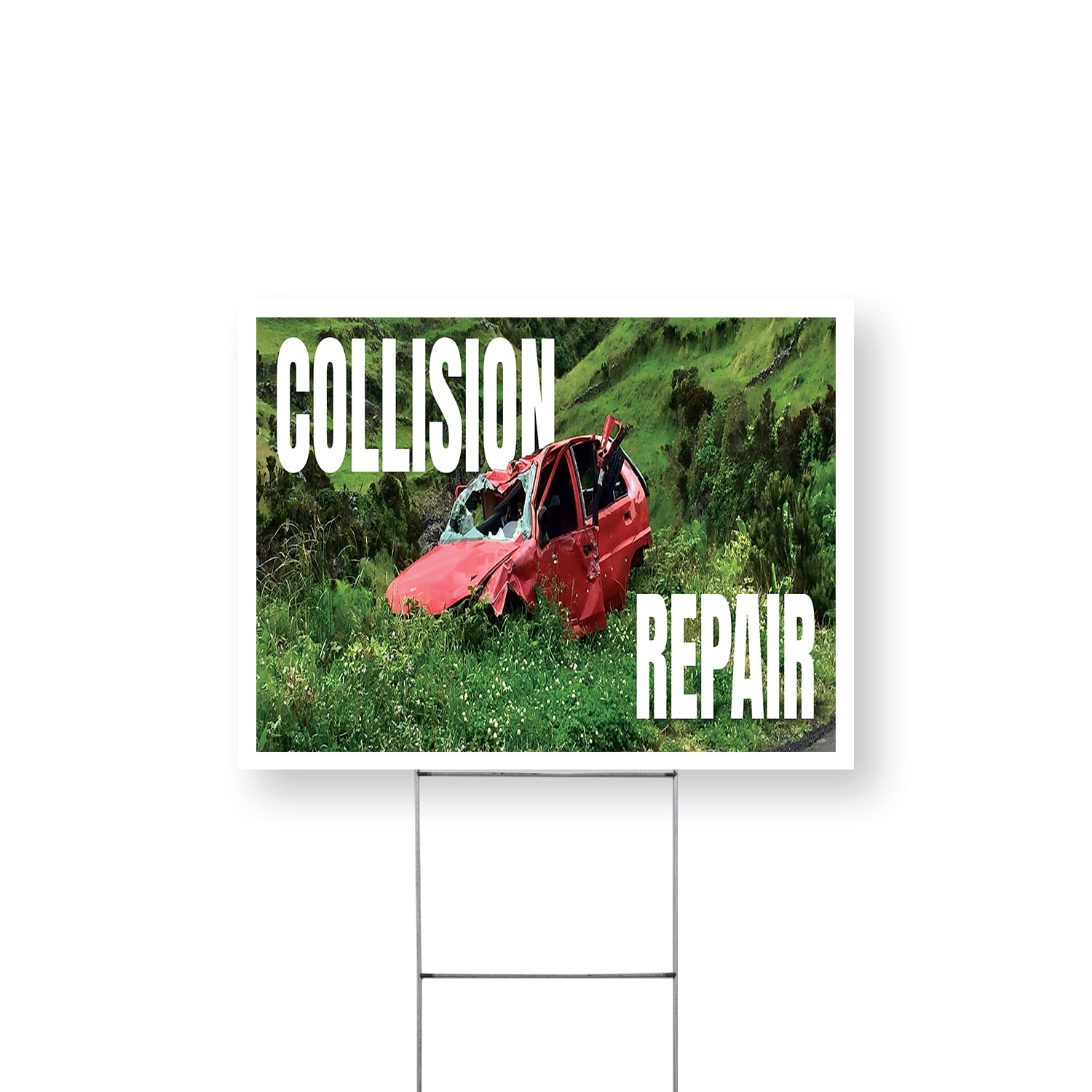 Collision Repair Yard Sign 18 Inch x 24 Inch Double Sided Weatherproof ...