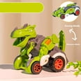 Collision Transforming Dinosaur Car Toy, 2-in-1 Inertia Powered Vehicle ...