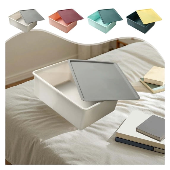 Collision ribbon cover storage box, household large capacity organizing ...