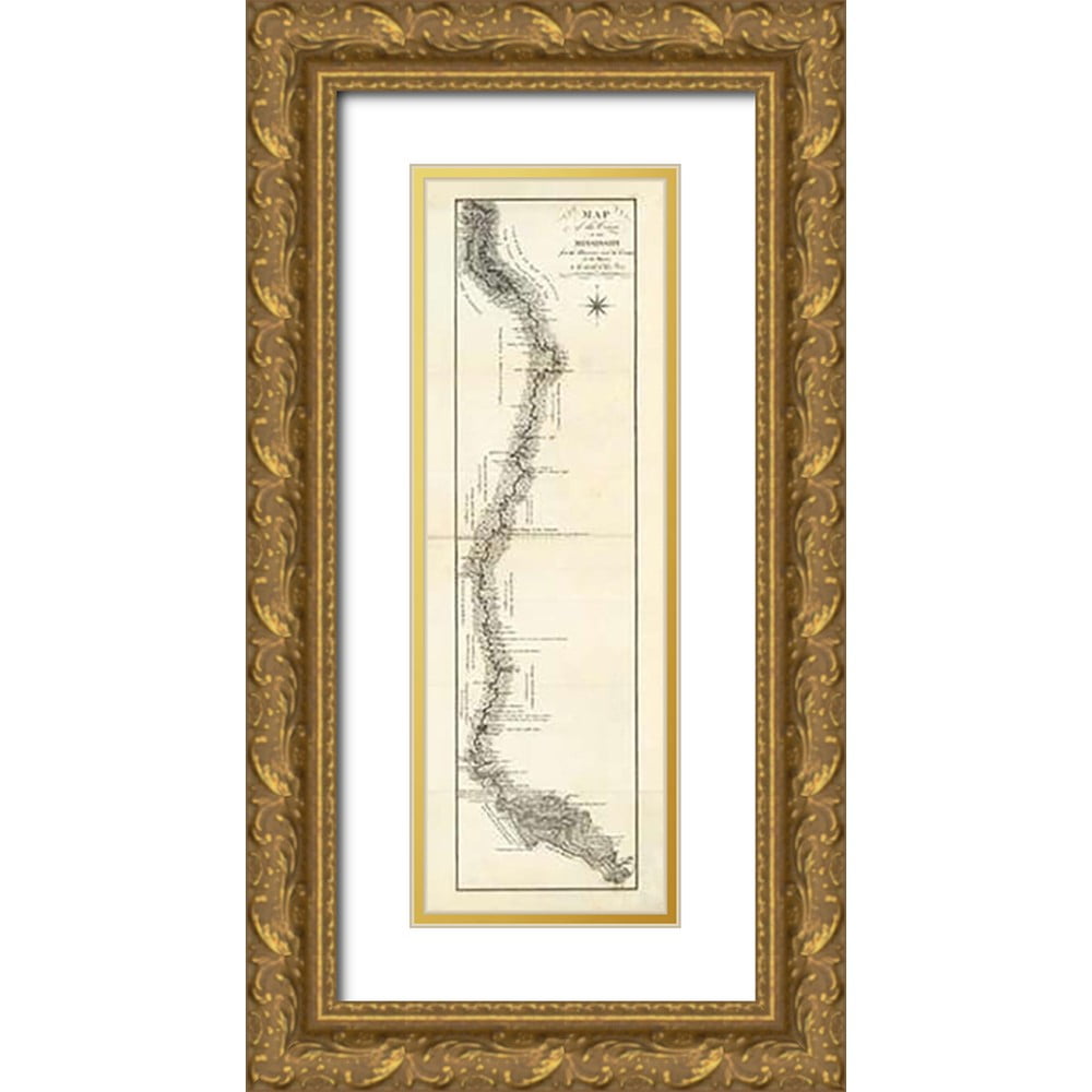 Collot, George Henri Victor 10x24 Gold Ornate Wood Framed with Double ...