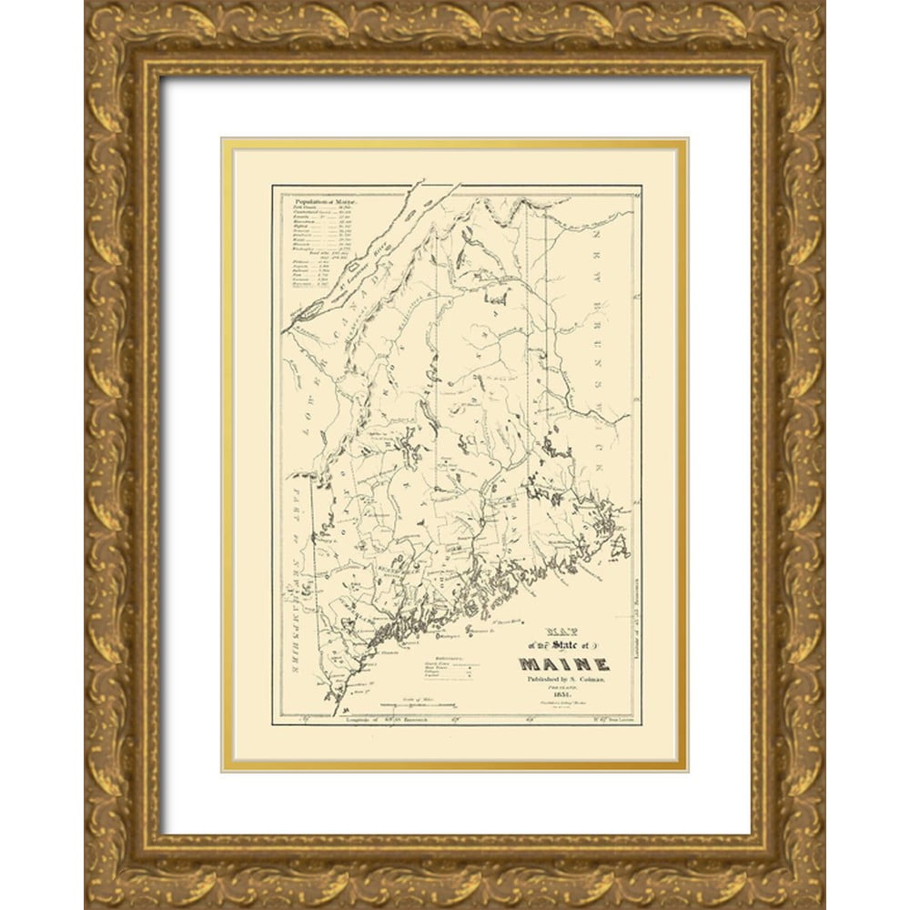 Colman 14x18 Gold Ornate Wood Framed with Double Matting Museum Art ...