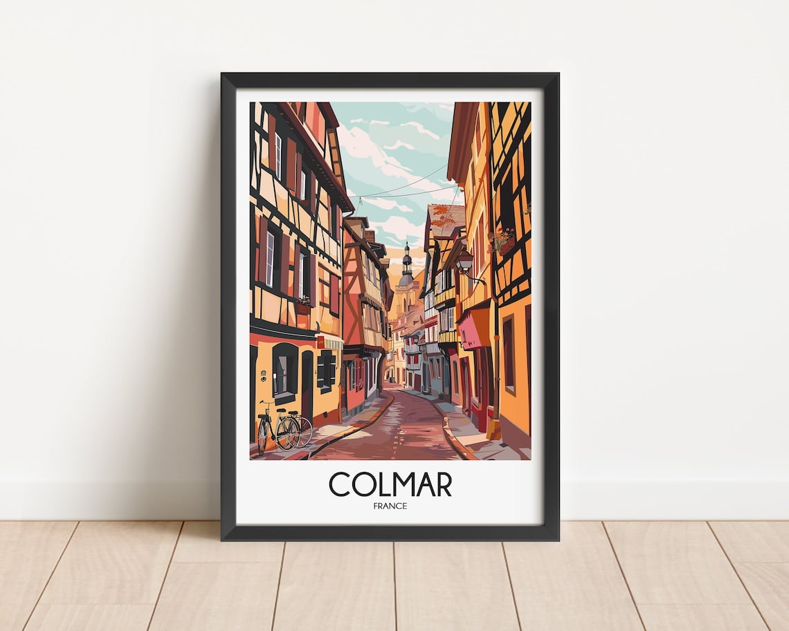Colmar Poster France Vintage Style Scenic City Wall Art, Unframed ...