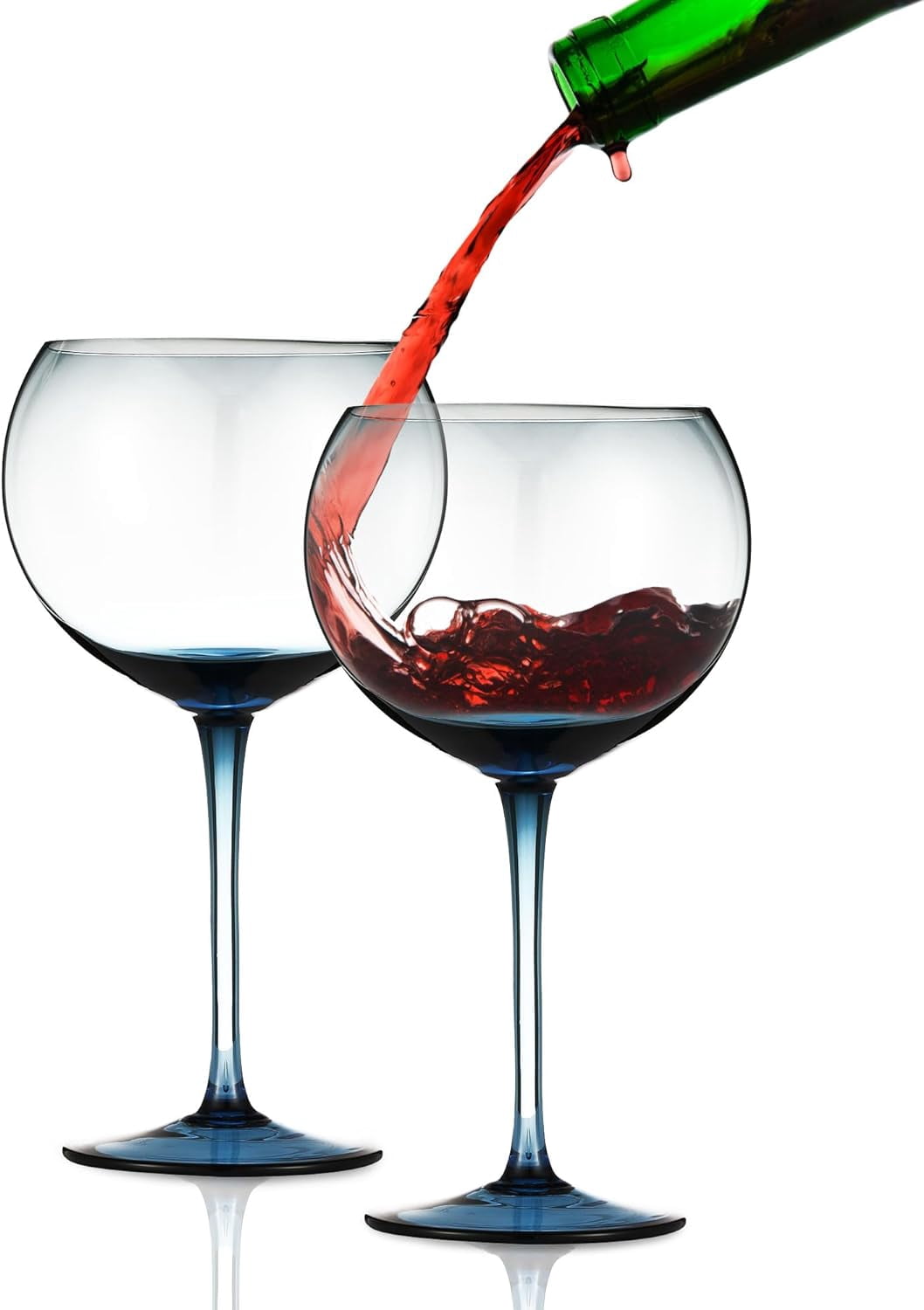 Colo Wine Glasses Set of 2 - Oversized Wine Glass - 18.7oz (Blue ...