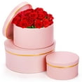 Coloch 3 Pcs Round STF9 Gift Boxes with Lid, Flower Box with Golden Rim ...