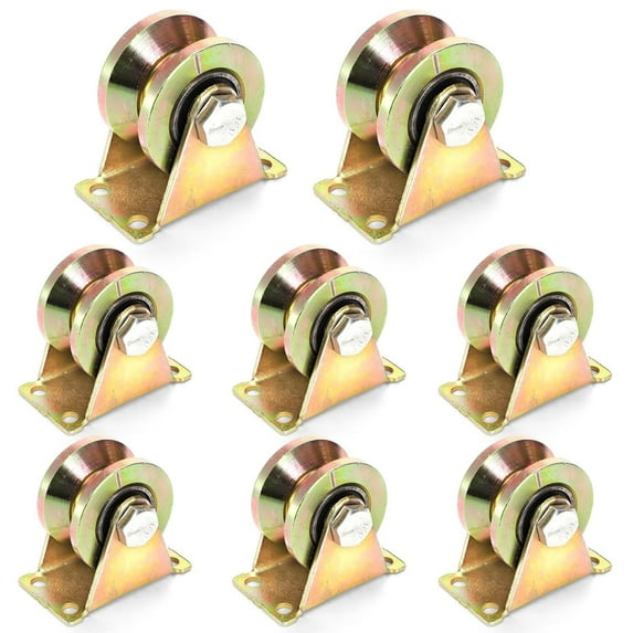 Coloch 8 Pack 2” V-Groove Wheel, Steel Sliding Gate Wheels Heavy Duty ...