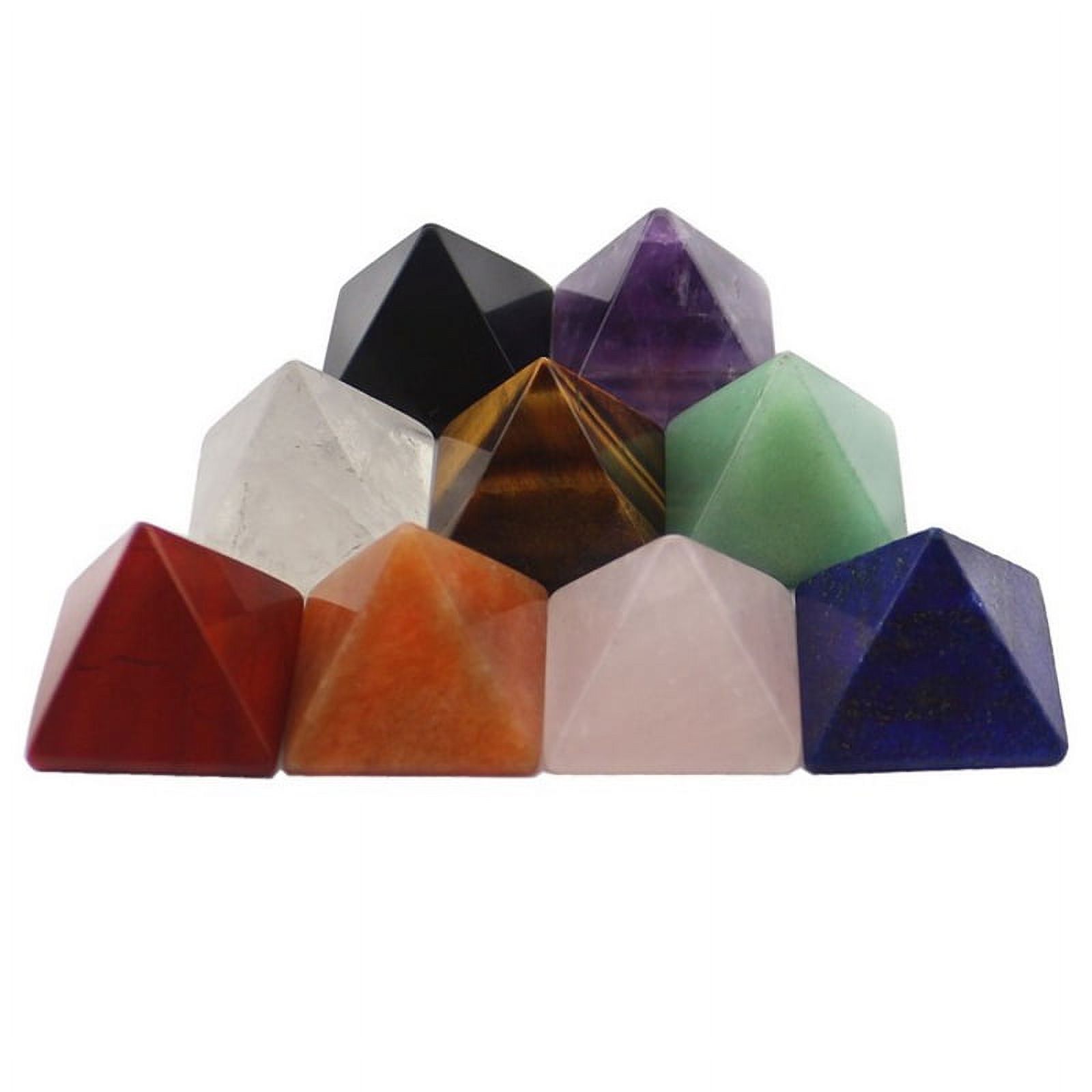 Colofity 7 Chakra Pyramid Stone Set Pranic Healing Meditation Lot ...