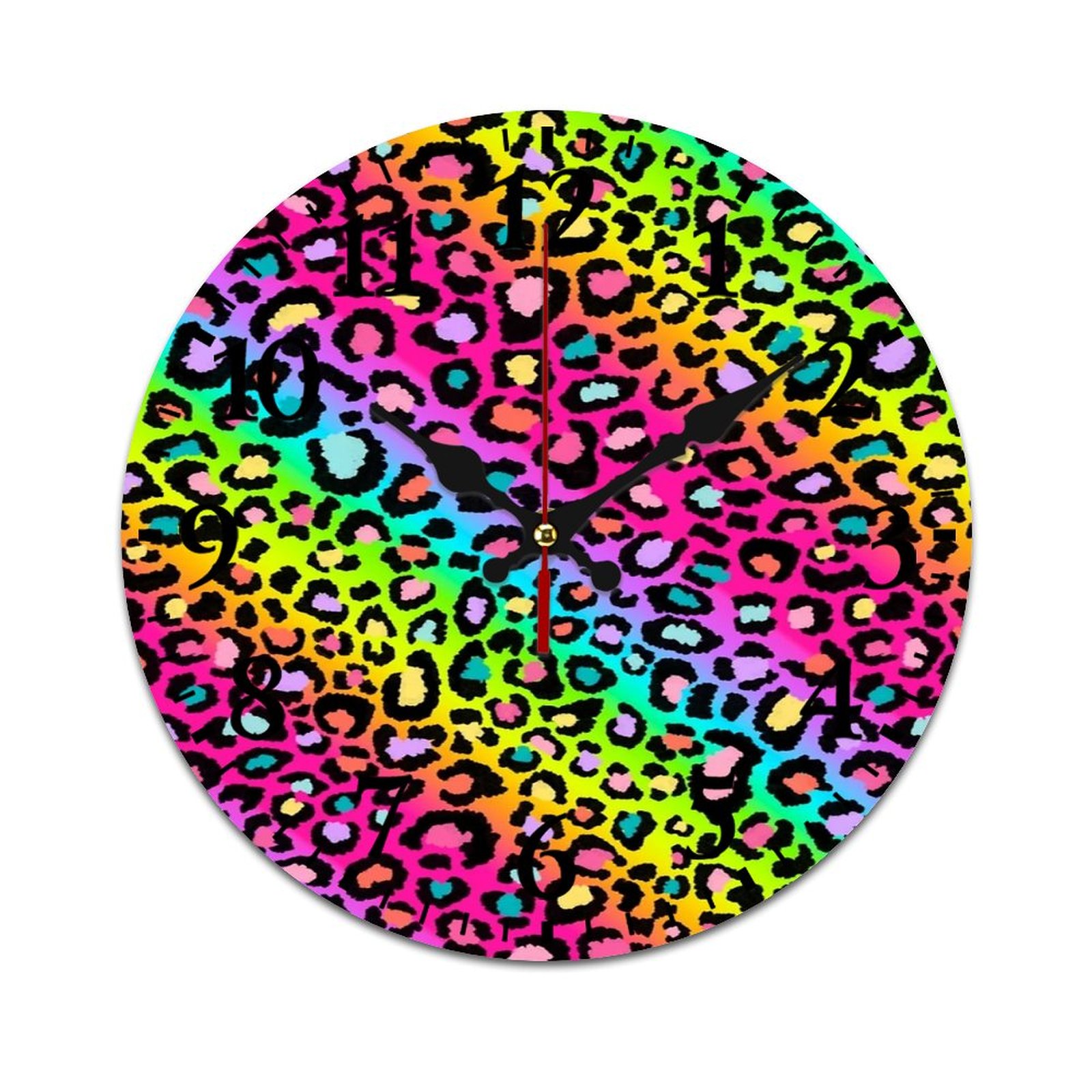 Colofrul Rainbow Leopard Wall Clock Modern Design Clocks Wall Hanging ...