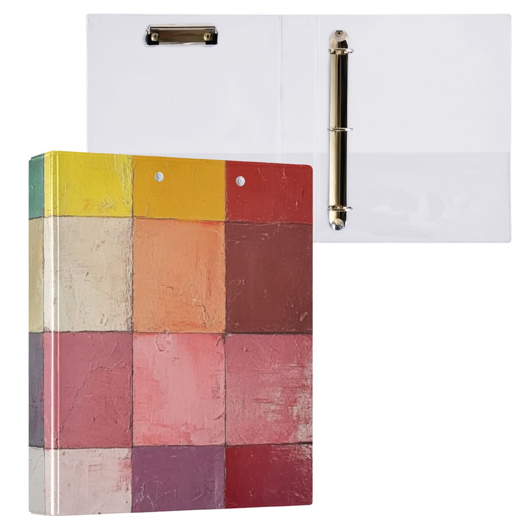 Coloful Grids 3 Ring Binders 1.5 inch Hardcover File Folders with ...