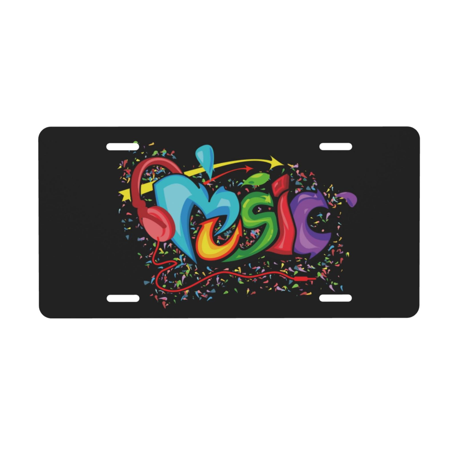 Coloful Music License Plate Front Metal Car Plate 6×12 Inch Aluminum ...