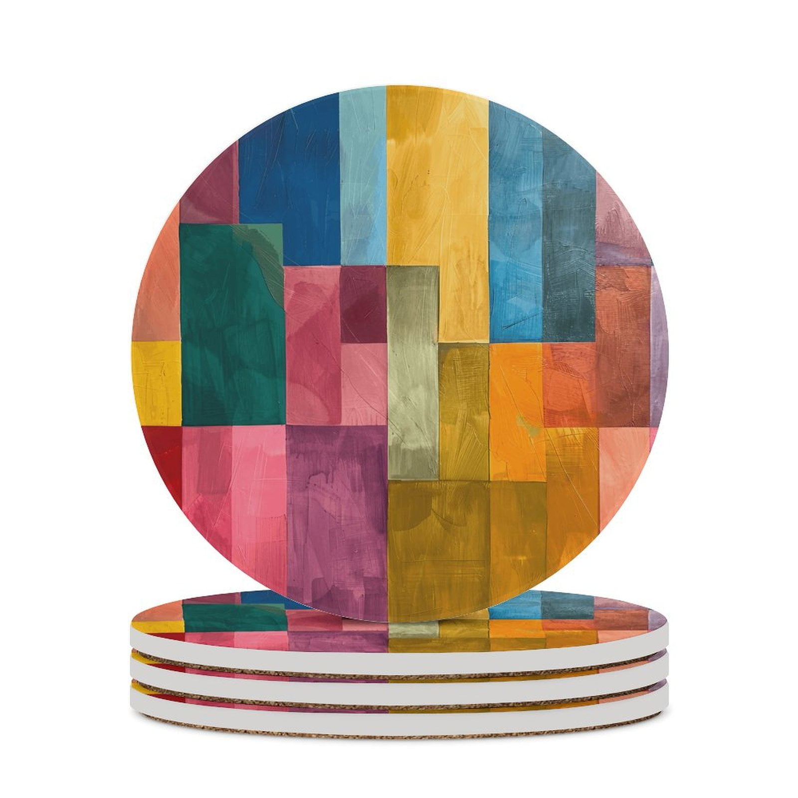 Coloful Plate Ceramic Coasters Absorbent Coasters for Drinks Decorative ...