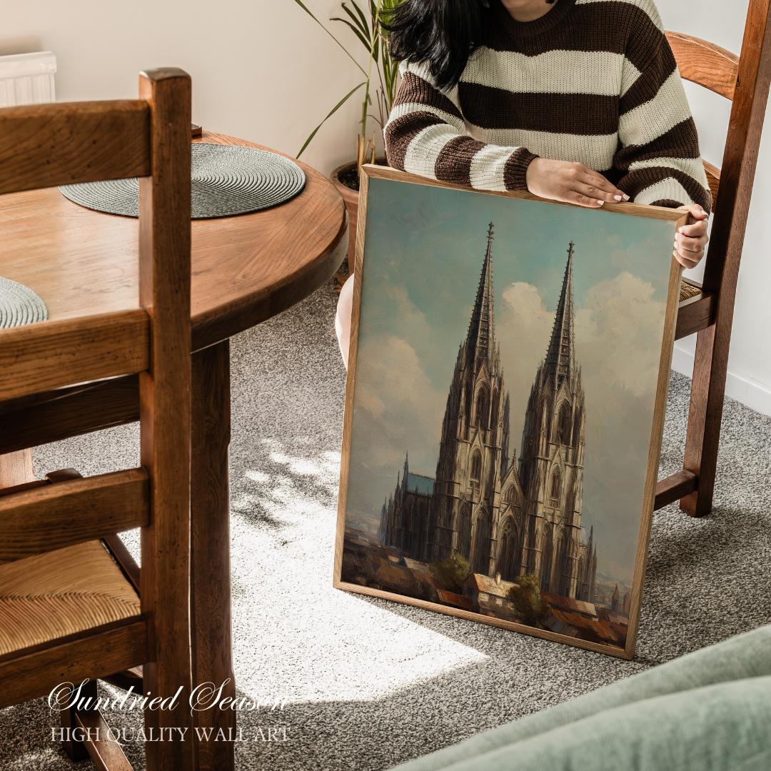 Cologne Cathedral Gothic Architecture Print, Historic German Wall Art ...