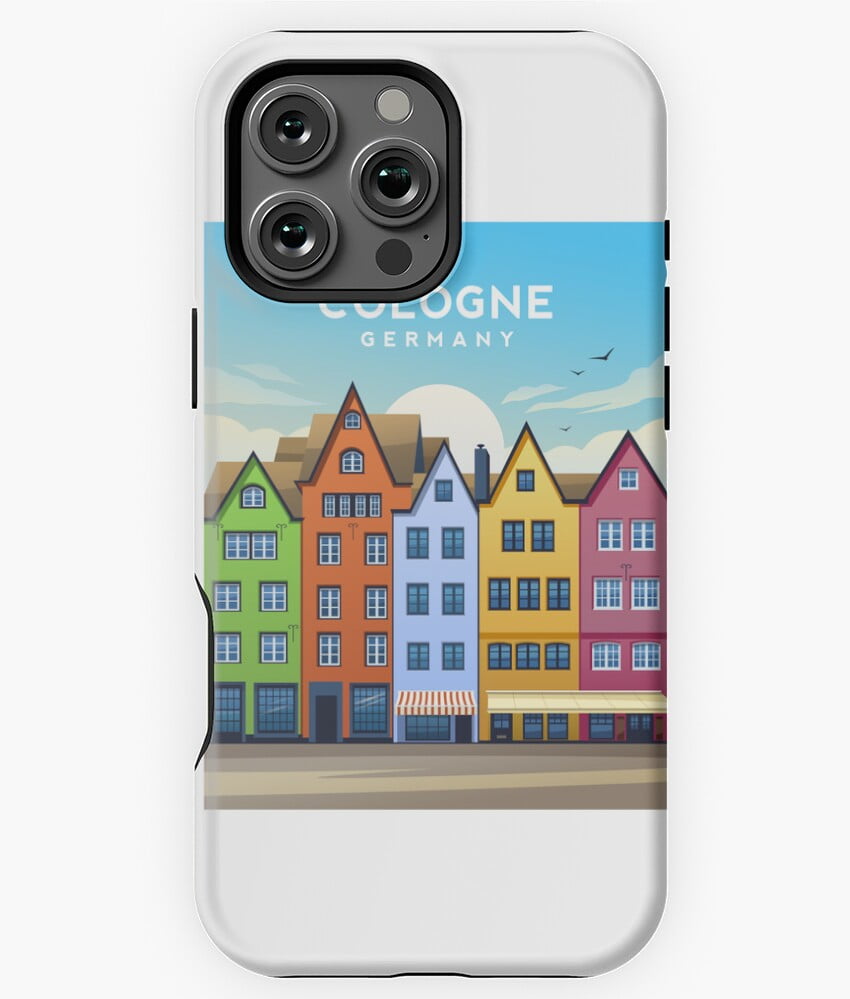 Cologne Germany Colourful Houses Travel Phone Case for iPhone 16 15 14 ...