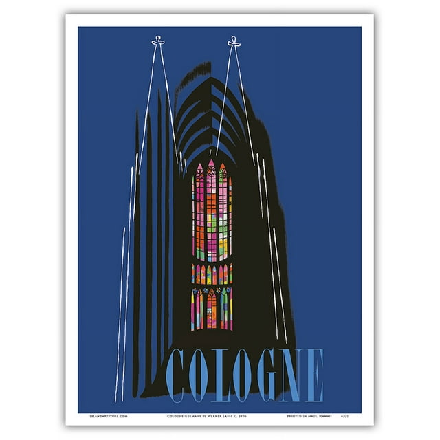 Cologne Germany - High Cathedral of Saint Peter - Vintage Travel Poster ...