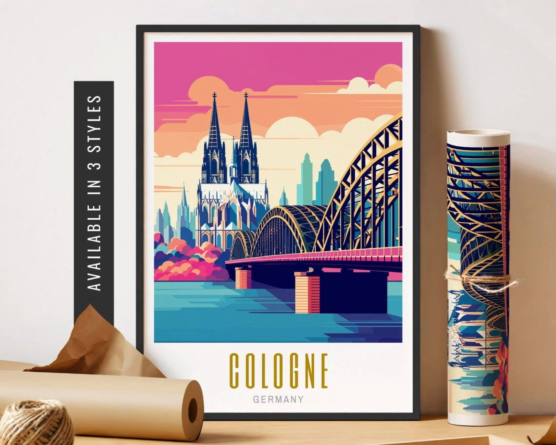Cologne Germany Poster Cologne Cathedral Art Germany Travel Destination ...