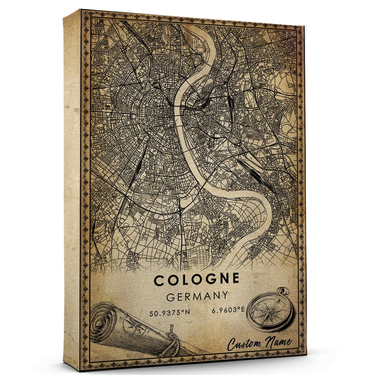 Cologne Map Poster, Germany Map Art Poster, Canvas, Cologne Map City ...