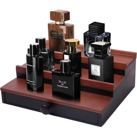 Cologne Organizer for Men - 3 Tier Wooden Cologne Perfume Display Stand ...
