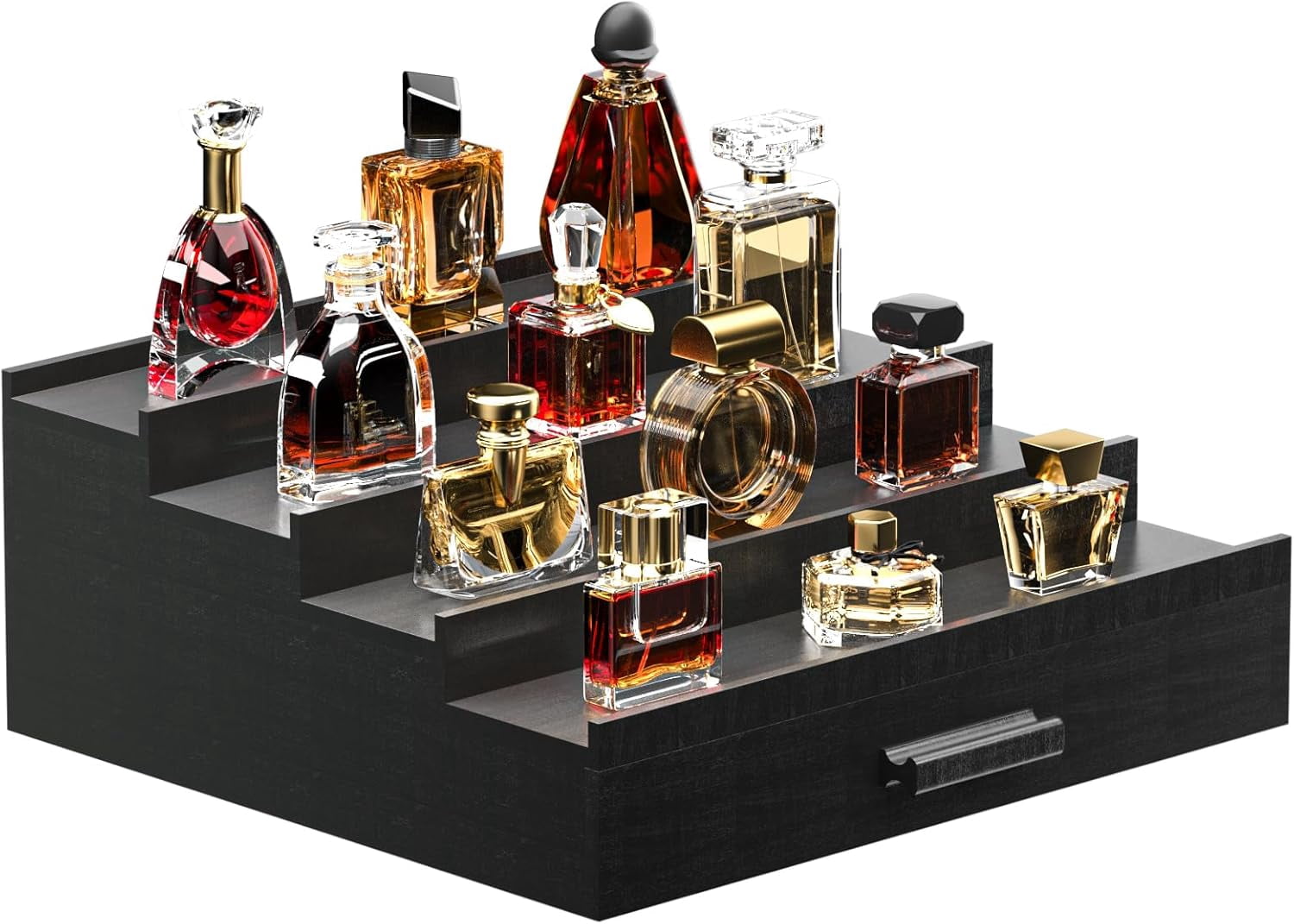 Cologne Organizer for Men,4 Tier of Elevated Cologne Display Stand with ...