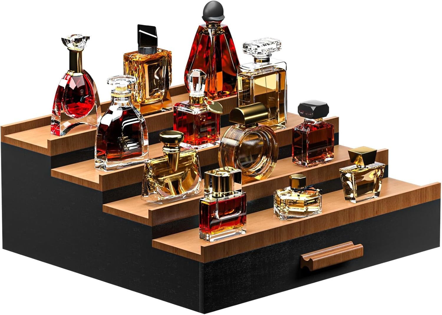 Cologne Organizer for Men,4 Tier of Elevated Cologne Display Stand with ...