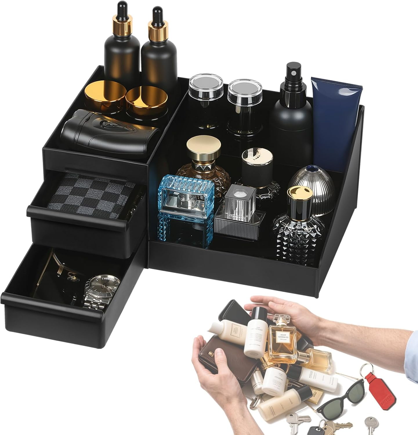 Cologne Organizer for Men, Cologne Holder for Dresser, Perfume Stand ...