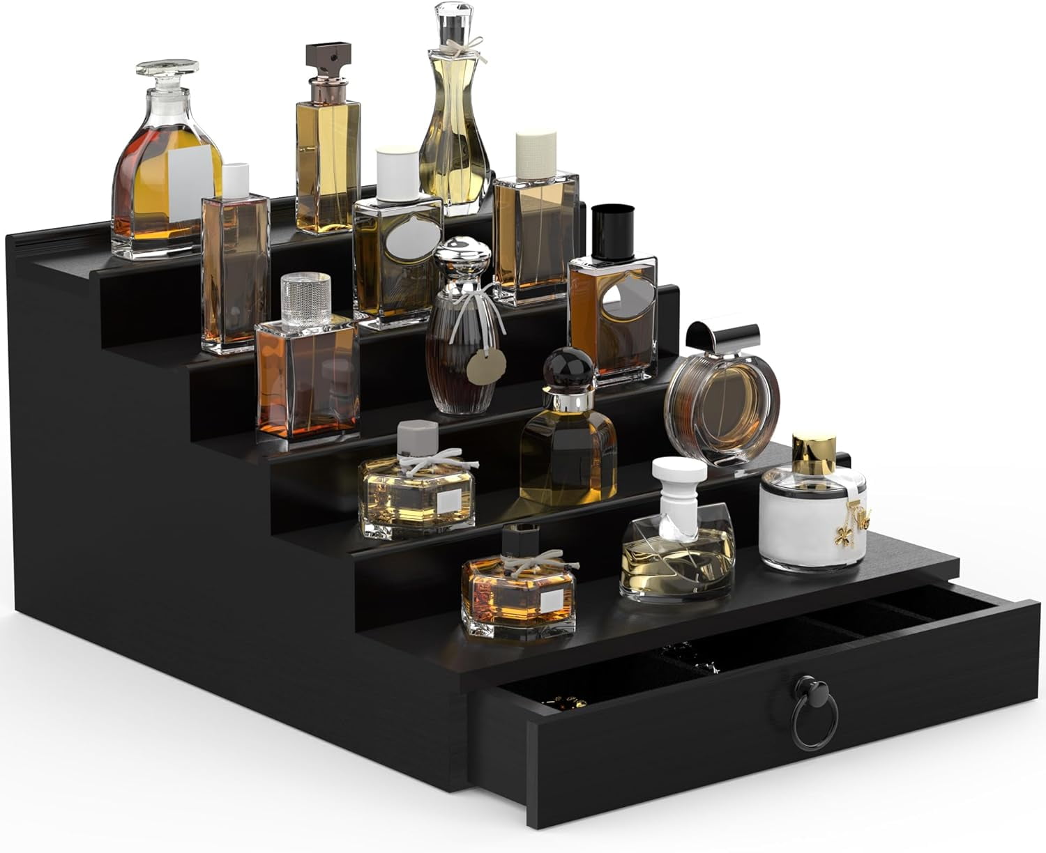Cologne Organizer for Men, 5 Tier Black Cologne Shelf, Perfume Stand ...