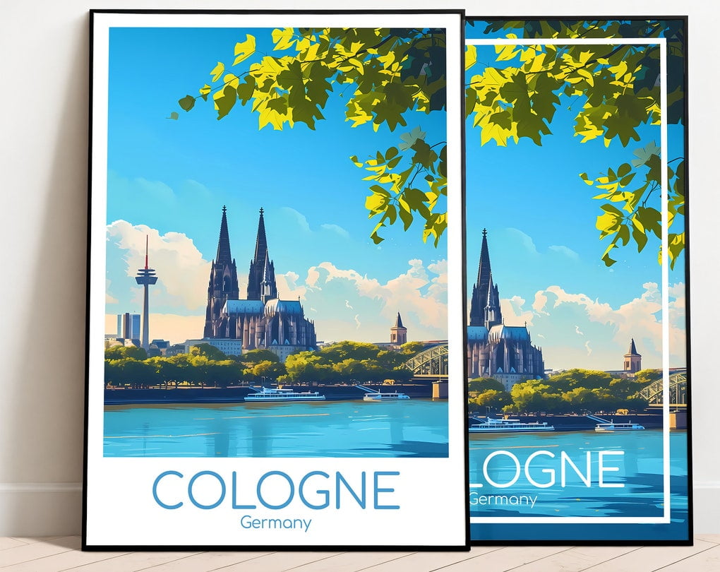 Cologne Travel Poster Cologne Poster Wall Art Germany Vintage Poster ...