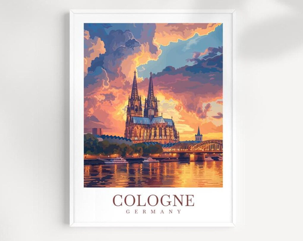 Cologne Travel Print Wall Art Germany Wall Hanging Home Décor Cologne ...